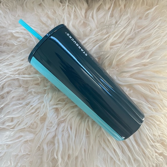 Starbucks | Kitchen | Starbucks Spring 223 Scalloped Twotone Blue Teal ...